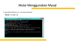 00. instalasi dan penggunaan mysql | PPT