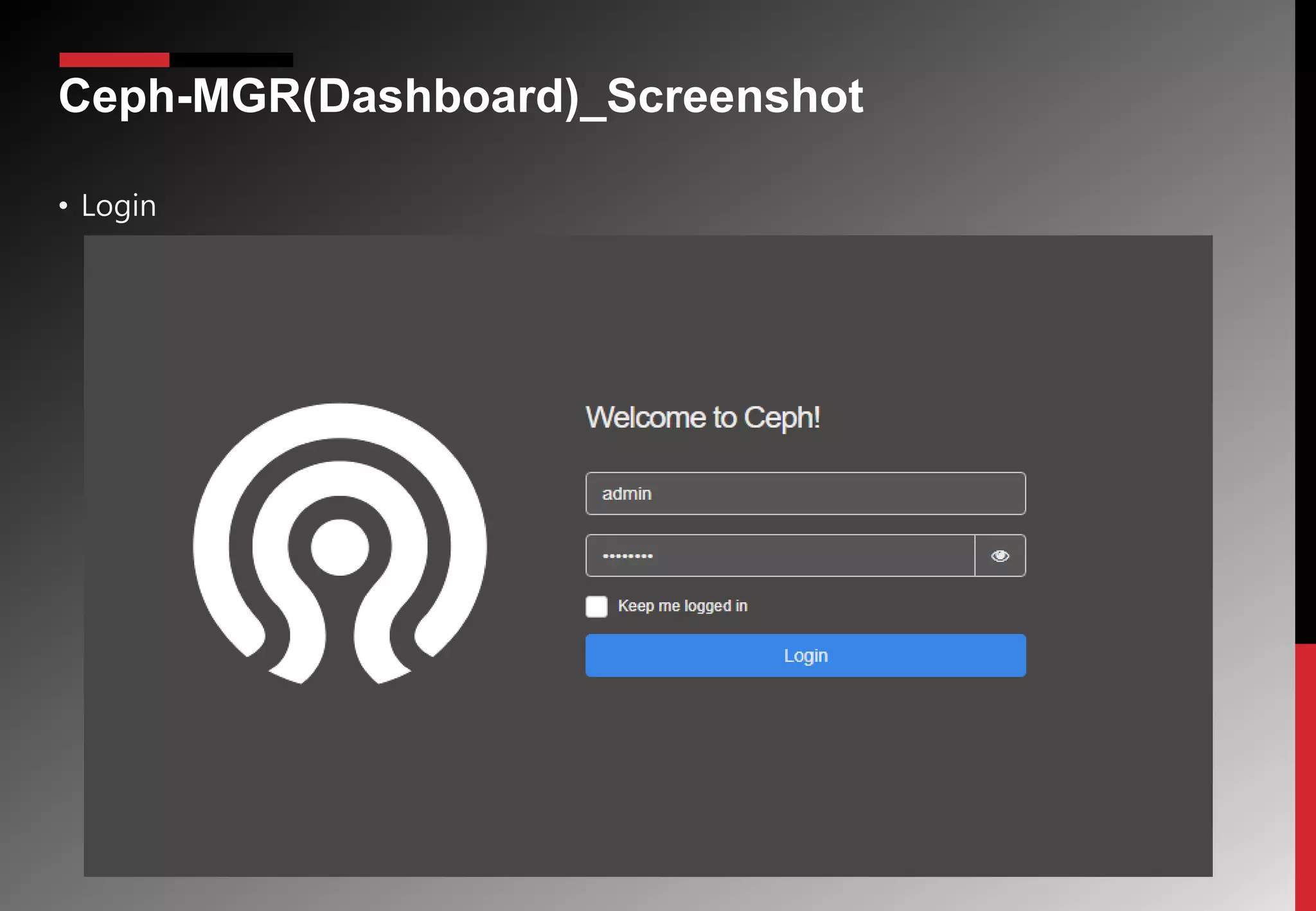TechTalk02 - Ceph Cluster Monitoring & Dashboard Overview | PPT