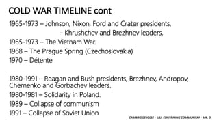 HISTORY IGCSE CONTENT - 20TH CENTURY OPTION - USA CONTAINING COMMUNISM ...