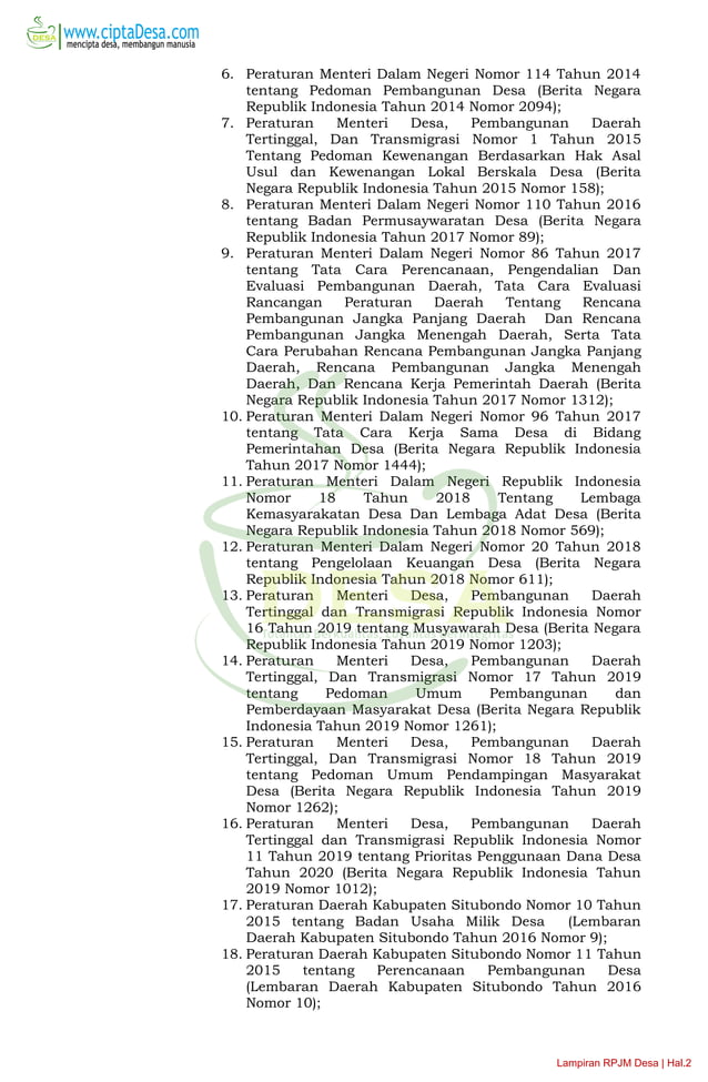 00. dokumen rpjm desa tokelan | PDF