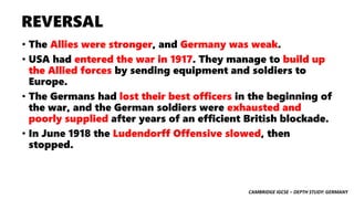 DEPTH STUDY GERMANY: WEIMAR REPUBLIC - 01. THE EFFECT OF WW1 ON GERMANY ...