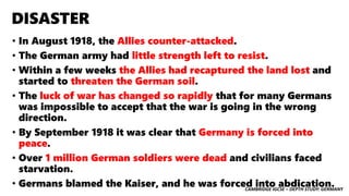 DEPTH STUDY GERMANY: WEIMAR REPUBLIC - 01. THE EFFECT OF WW1 ON GERMANY ...
