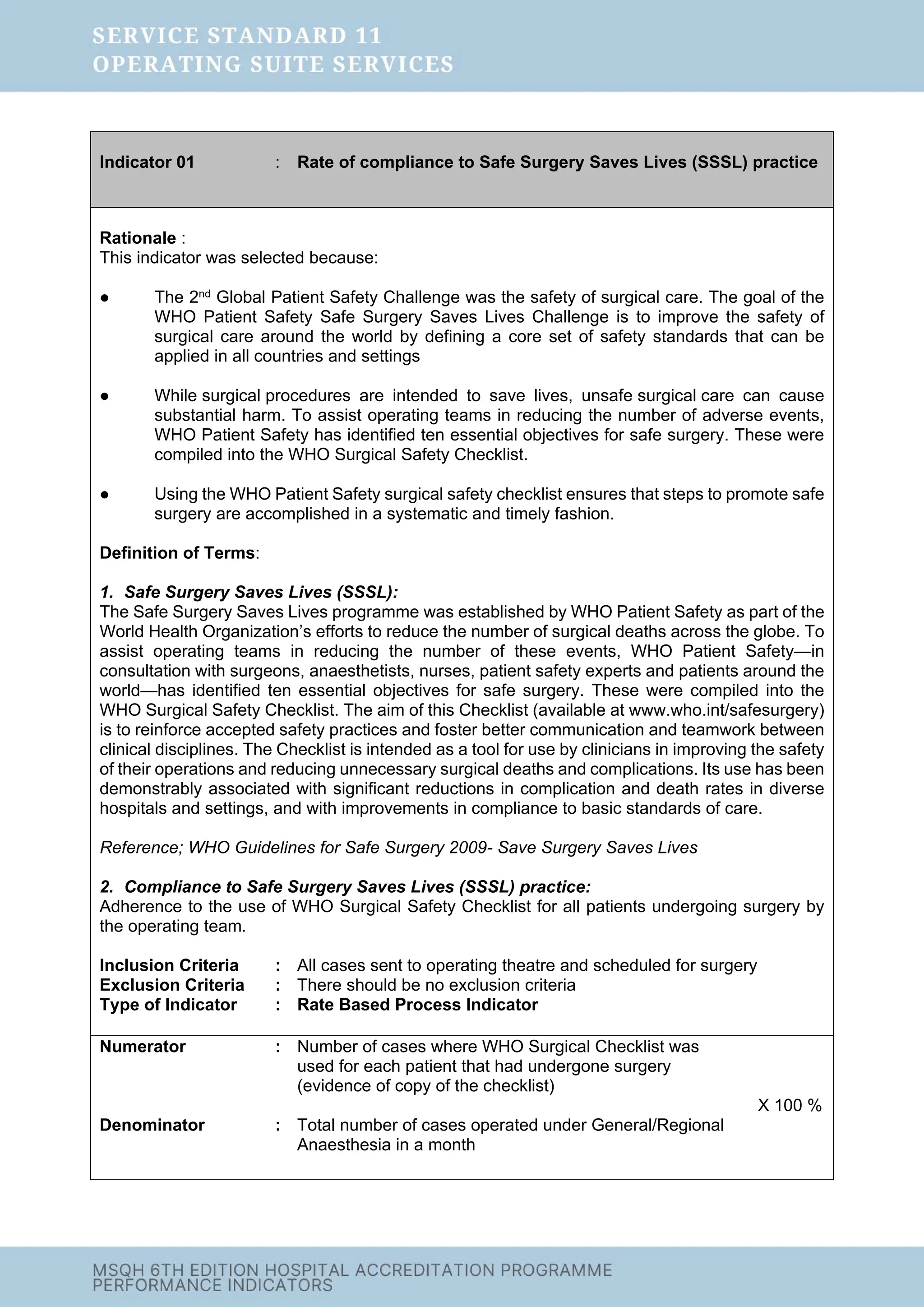 00. MSQH Performance Indicators - 6th Edition Complete Set of ...