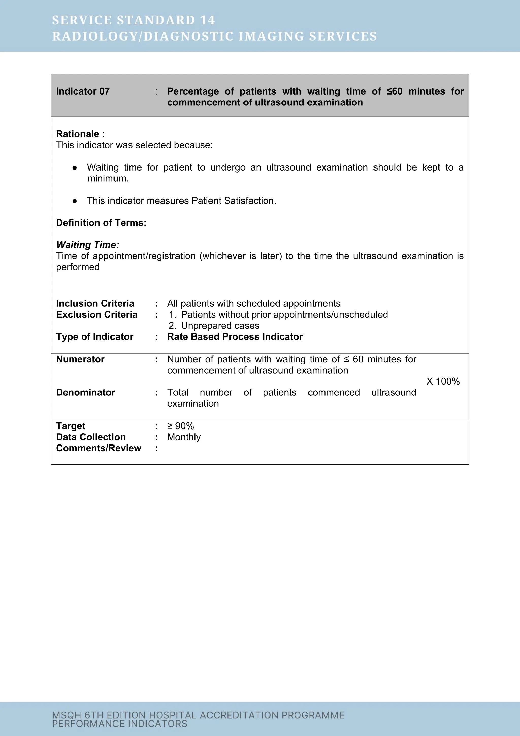 00. MSQH Performance Indicators - 6th Edition Complete Set of ...