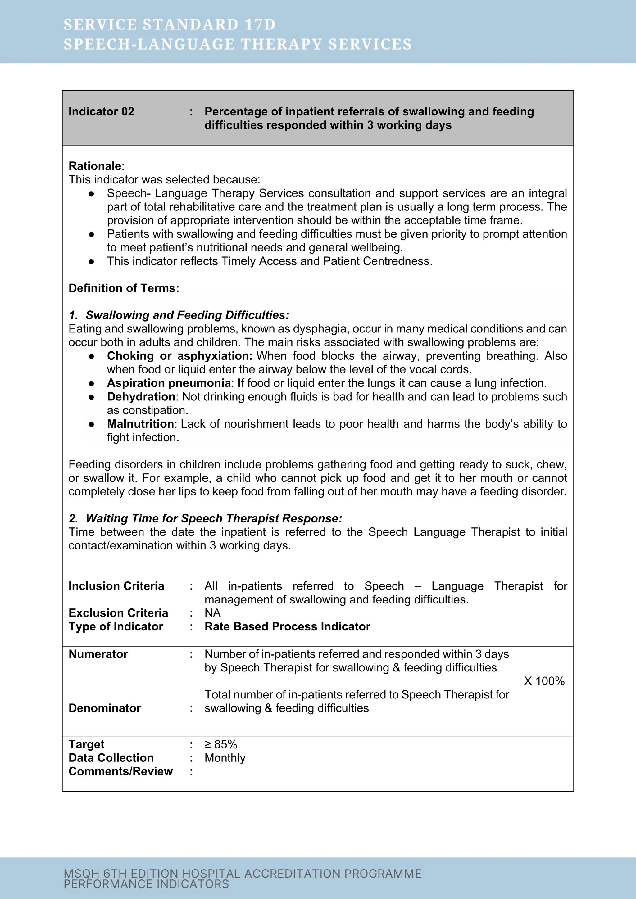 00. MSQH Performance Indicators - 6th Edition Complete Set of ...