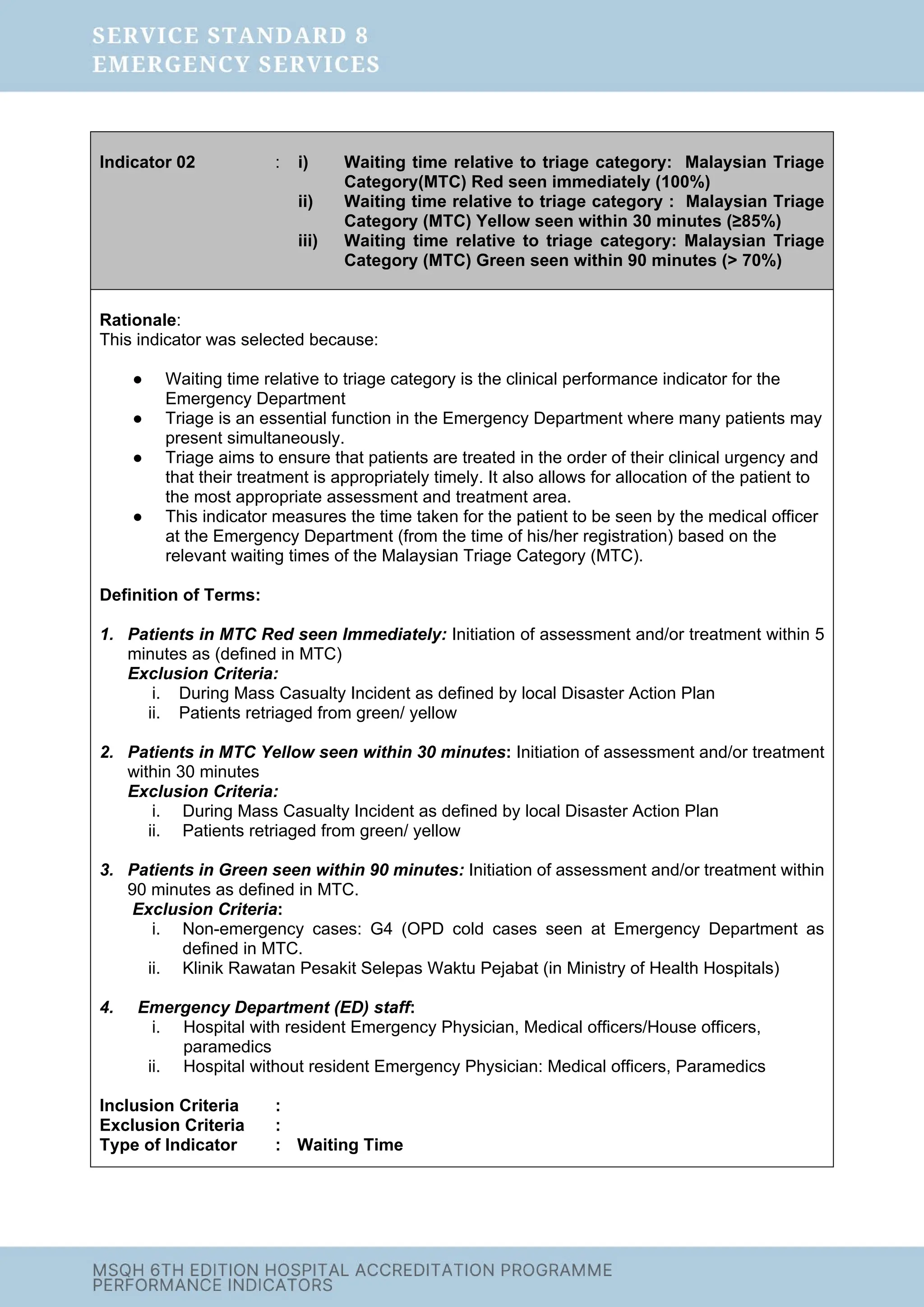 00. MSQH Performance Indicators - 6th Edition Complete Set of ...