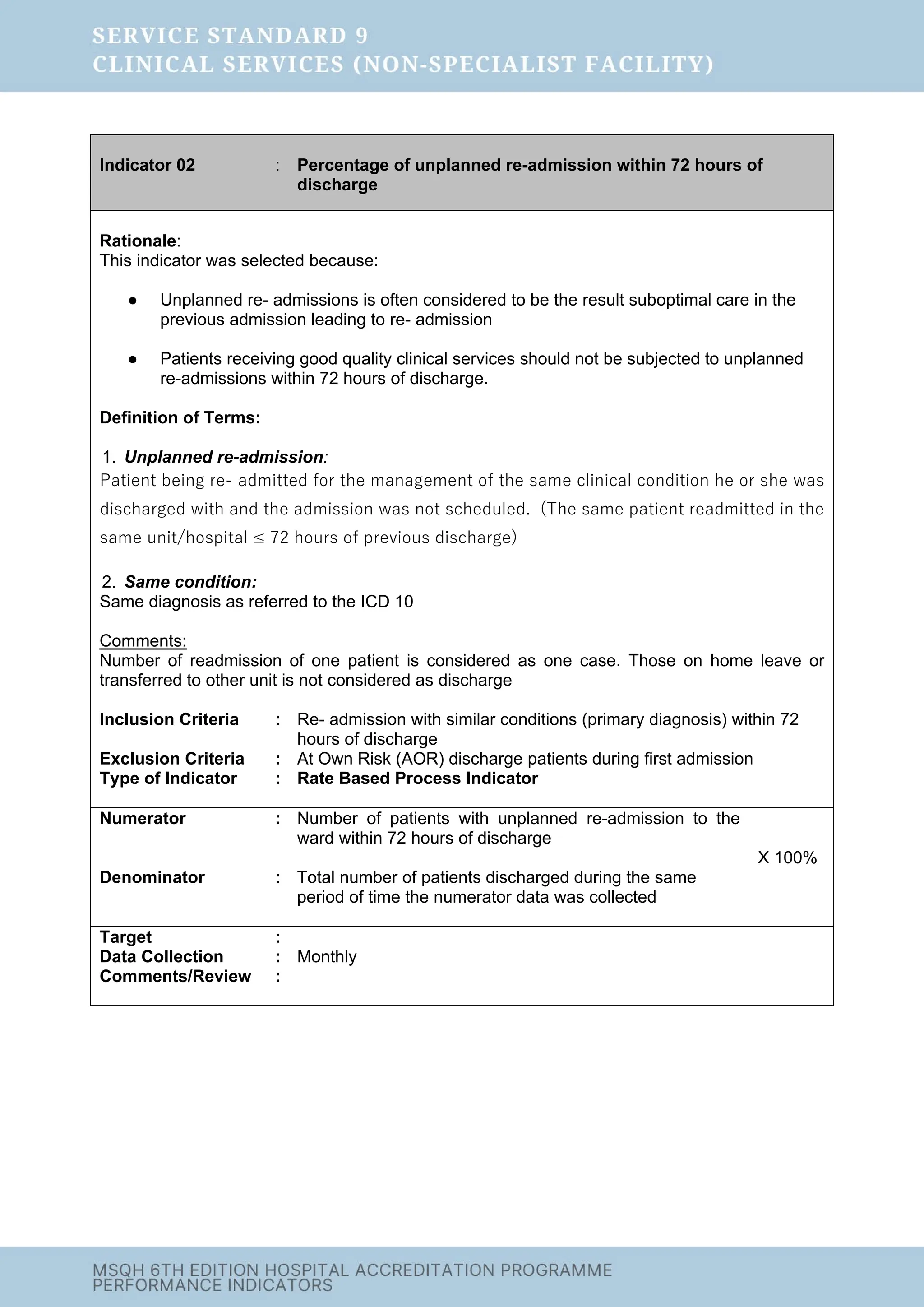 00. MSQH Performance Indicators - 6th Edition Complete Set of ...