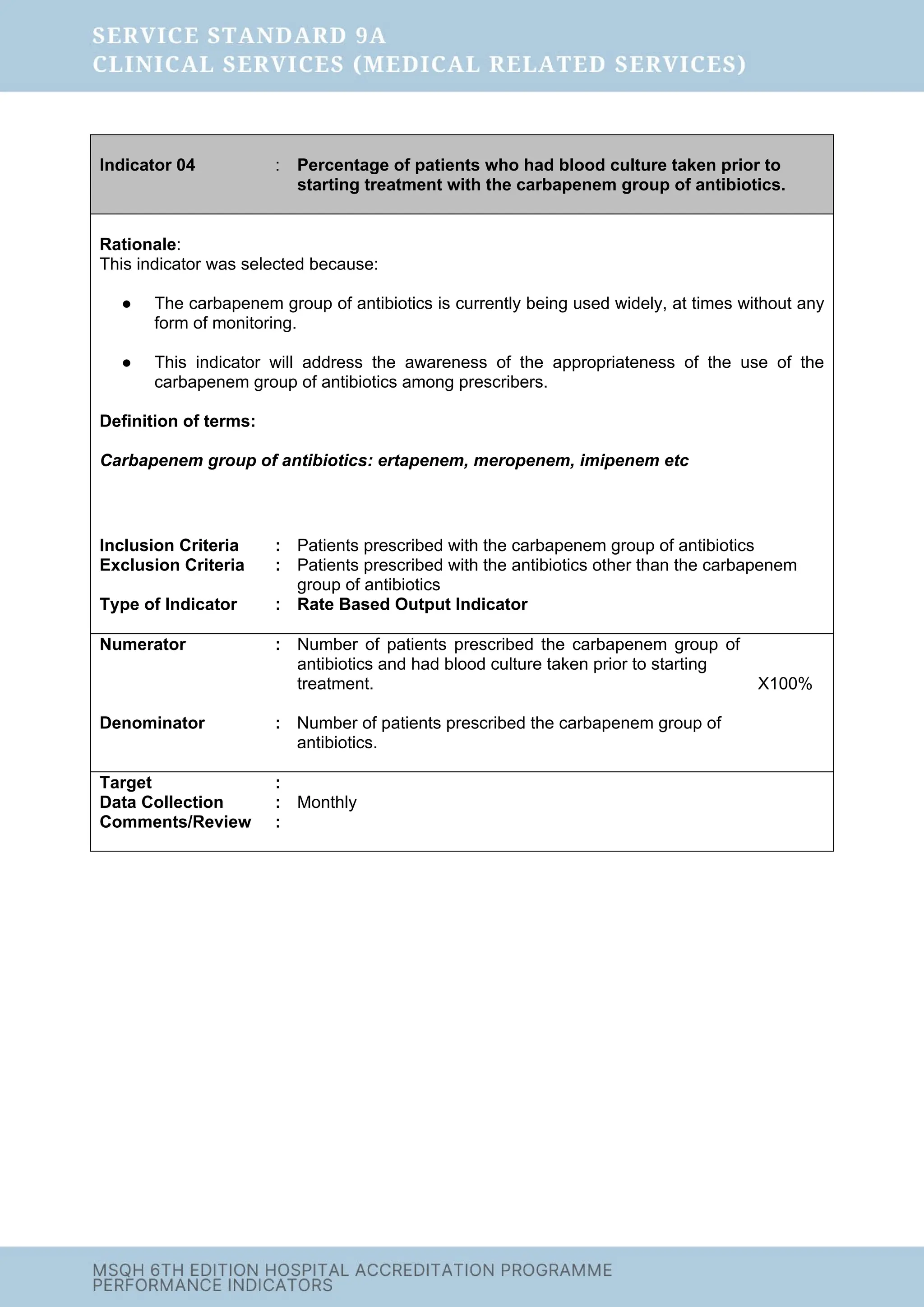 00. MSQH Performance Indicators - 6th Edition Complete Set of ...