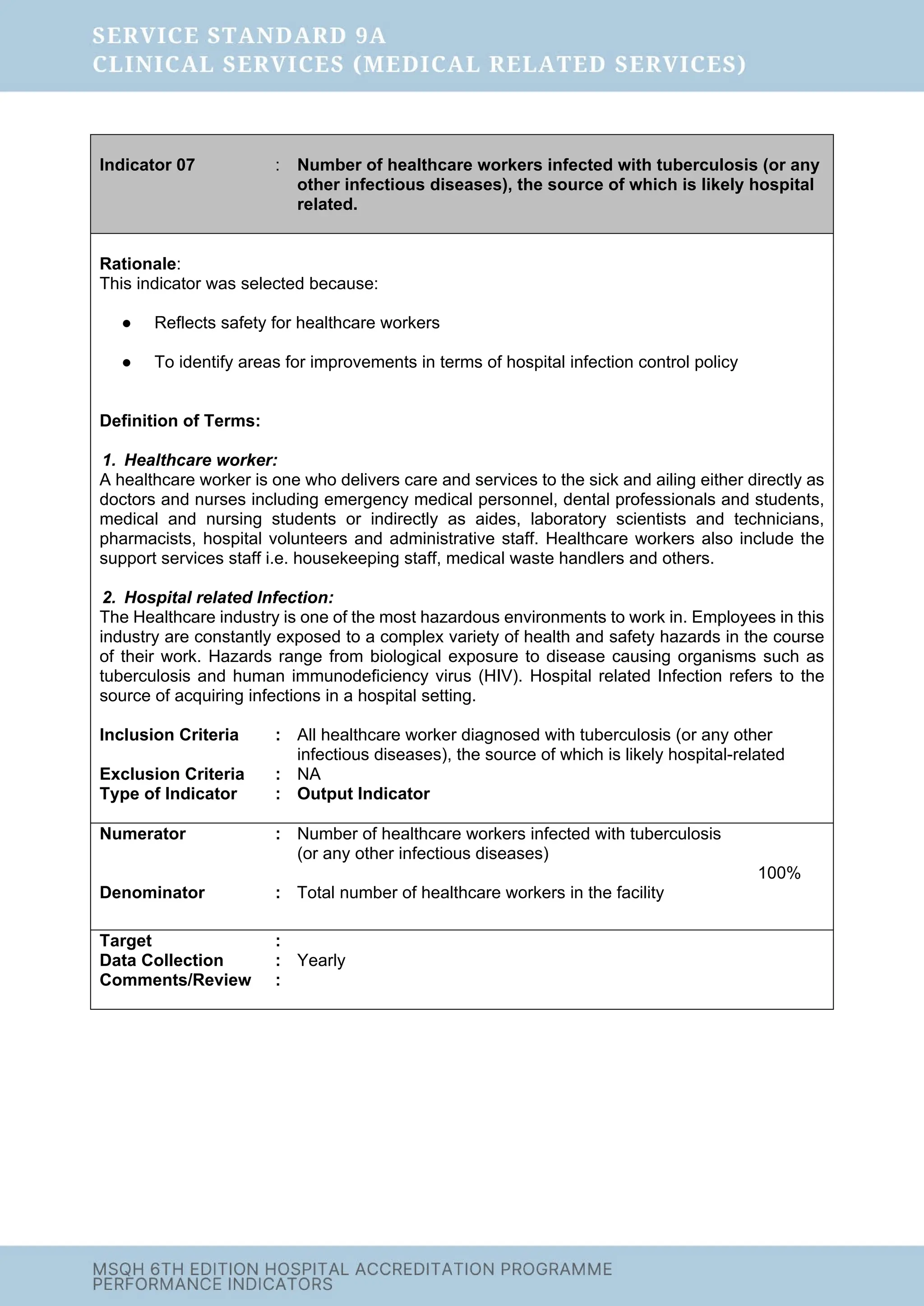 00. MSQH Performance Indicators - 6th Edition Complete Set of ...