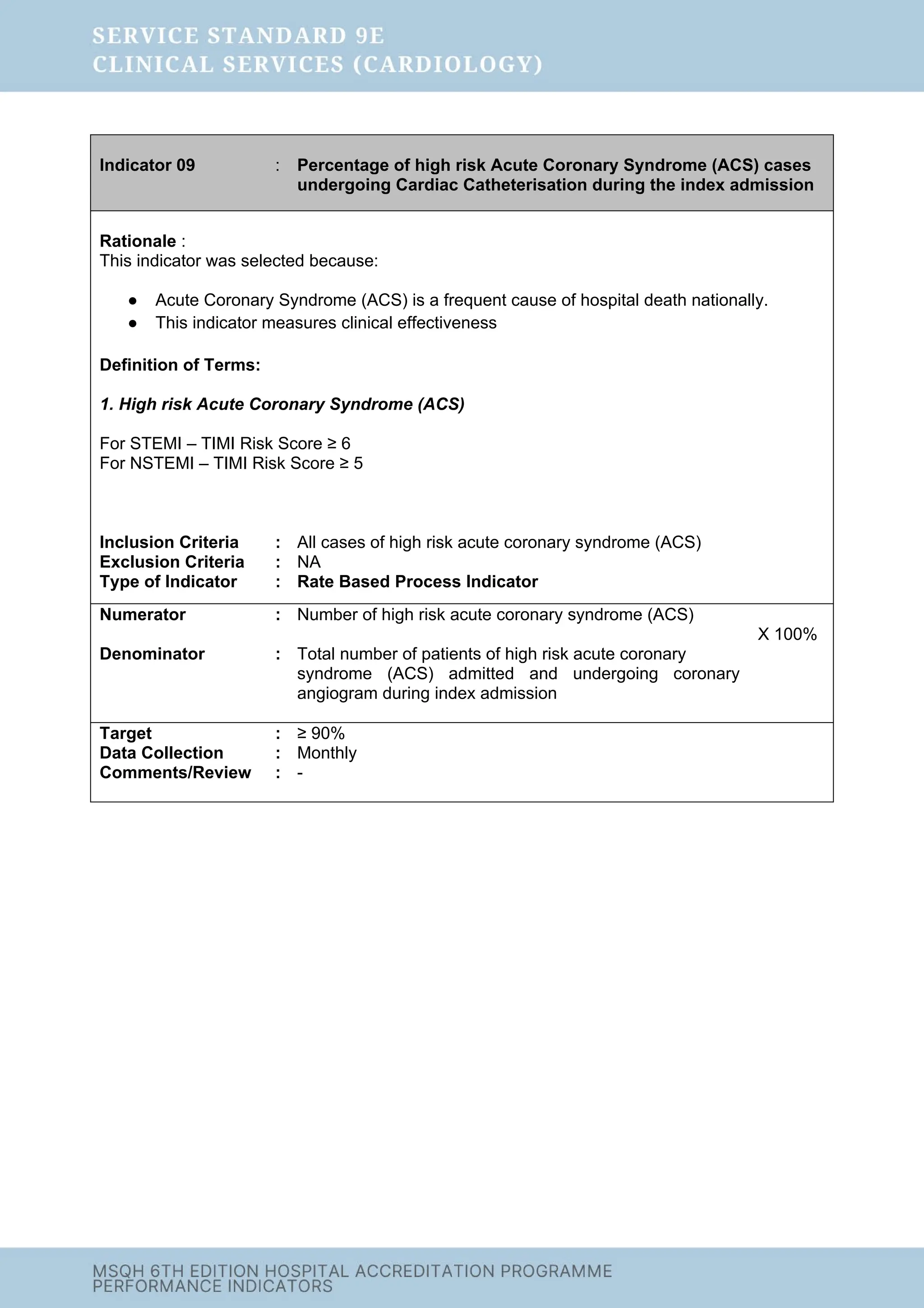 00. MSQH Performance Indicators - 6th Edition Complete Set of ...