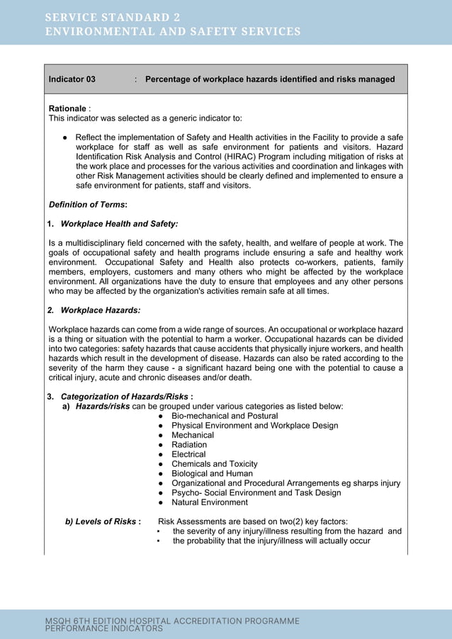 00. MSQH Performance Indicators - 6th Edition Complete Set of ...