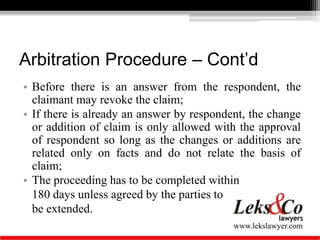 Arbitration Law | PPTX