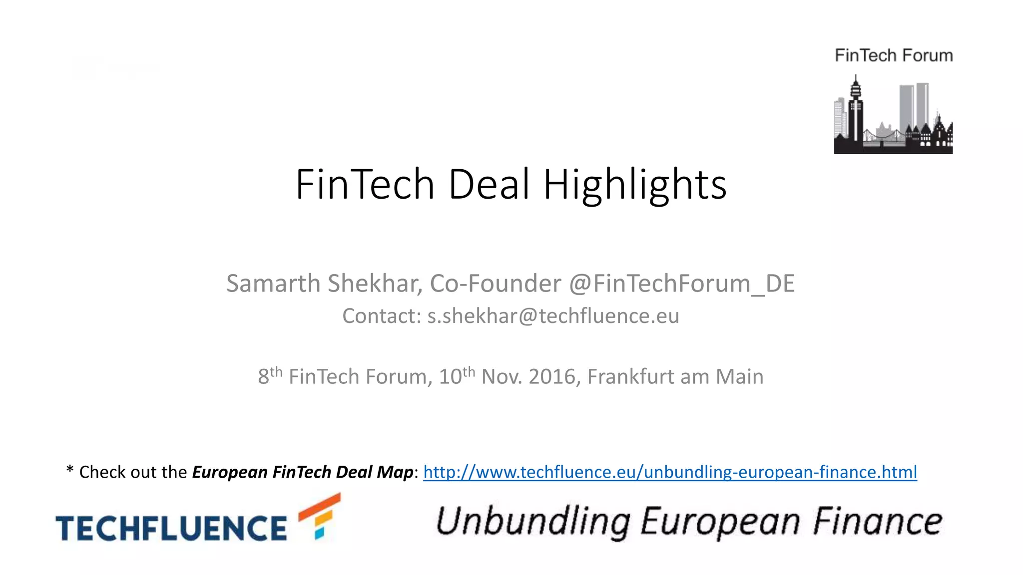 FinTech Deal Highlights | PPTX