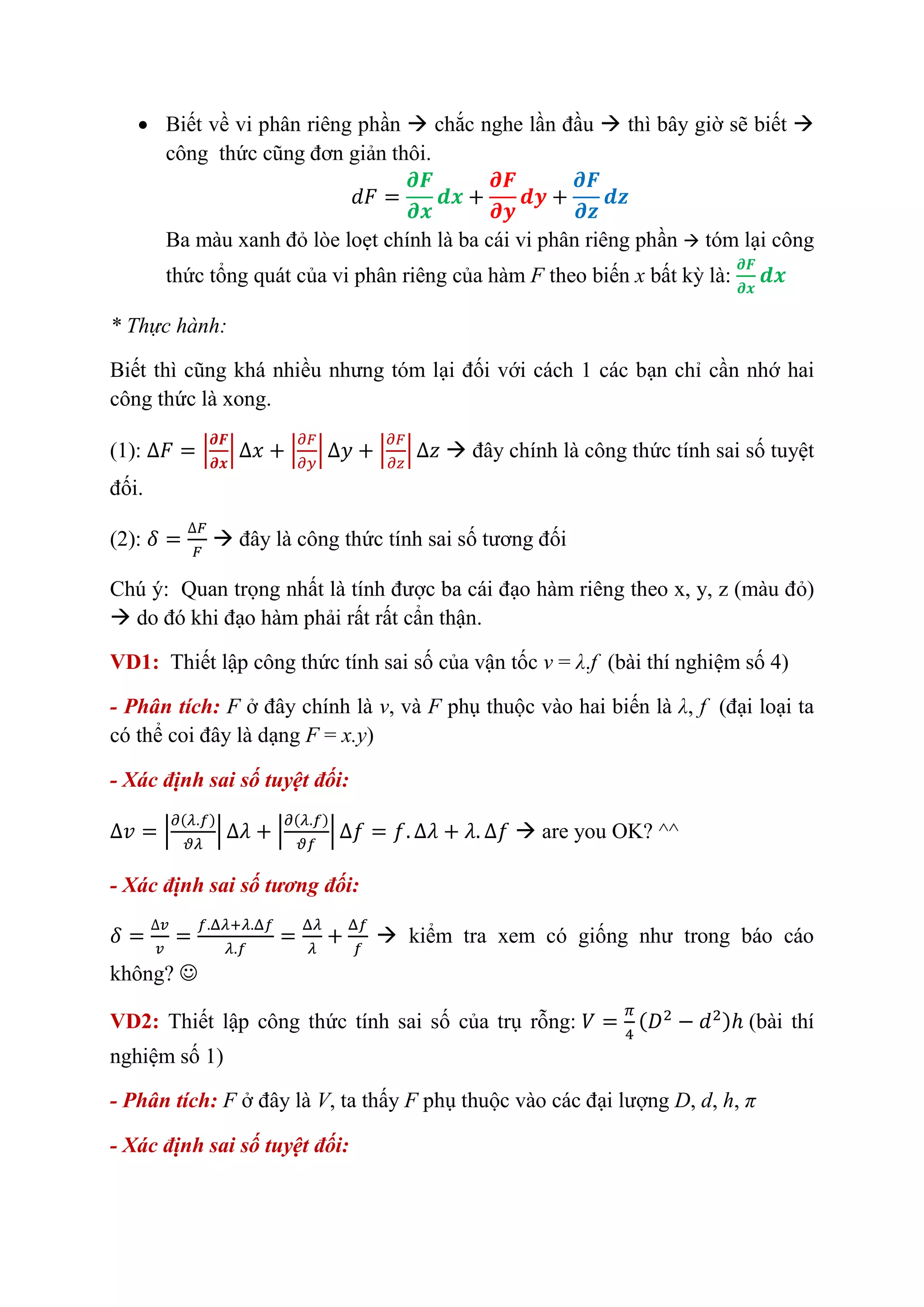 Hai bí kíp thiết lập công thức sai số - ĐHBKHN | PDF