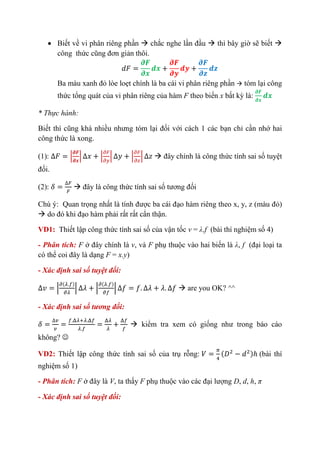 Hai bí kíp thiết lập công thức sai số - ĐHBKHN | PDF