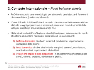 Indicatori statistici per la filiera agro-alimentare - Gismondi | PPTX