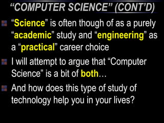 Introduction To Computer Science (getting started) | PPTX