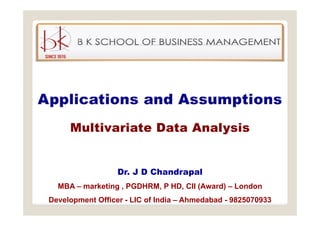 00 - Lecture - 04_MVA - Applications and Assumptions of MVA.pdf