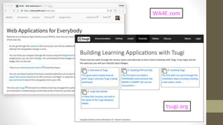 Building the Next Generation Teaching and Learning Environment with Tsugi (次) | PPT
