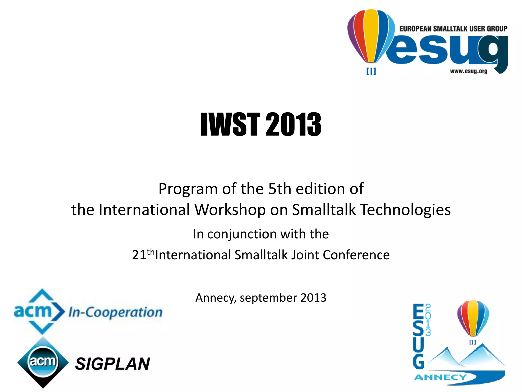 IWST 2013: Intro | PPT
