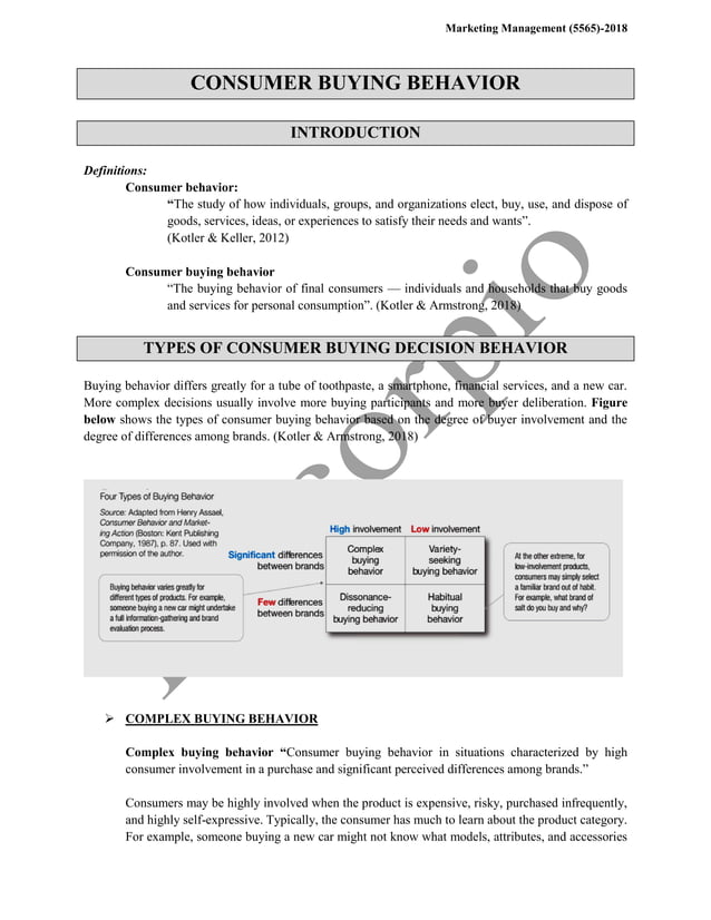 CONSUMER BUYING ‎BEHAVIOR | PDF | Business | Business and Finance
