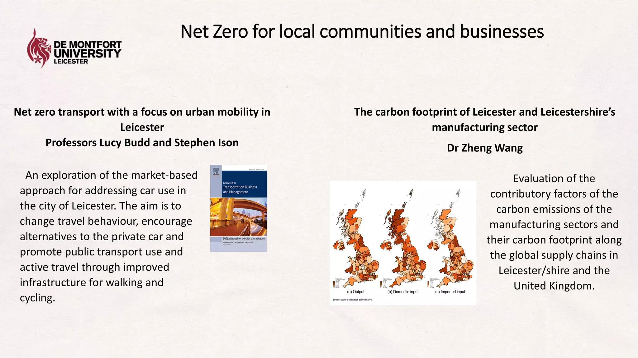 "Net zero at DMU" by Prof Raffaella Villa, DMU Net Zero Research Theme ...