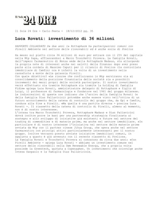 Tronchetti Provera Prelios - Definizione dettagli con Feidos di Massimo Caputi | PDF