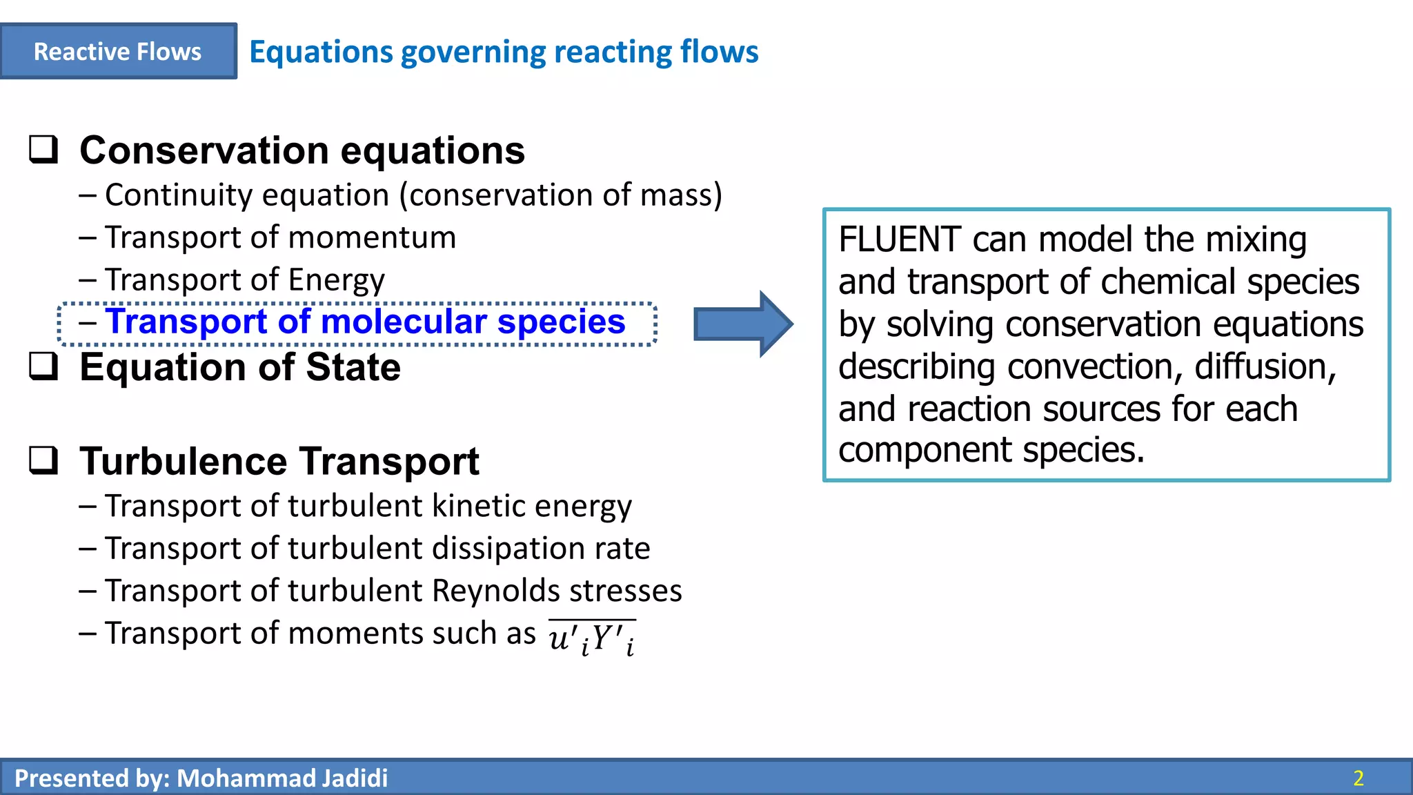 00 reactive flows - species transport | PDF