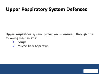 Upper Respiratory Defense | PPTX
