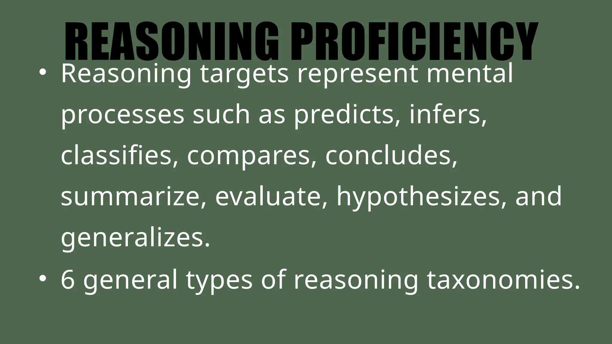 Different methods of assessment, the various types of learning targets ...