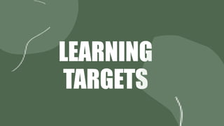 Different methods of assessment, the various types of learning targets ...