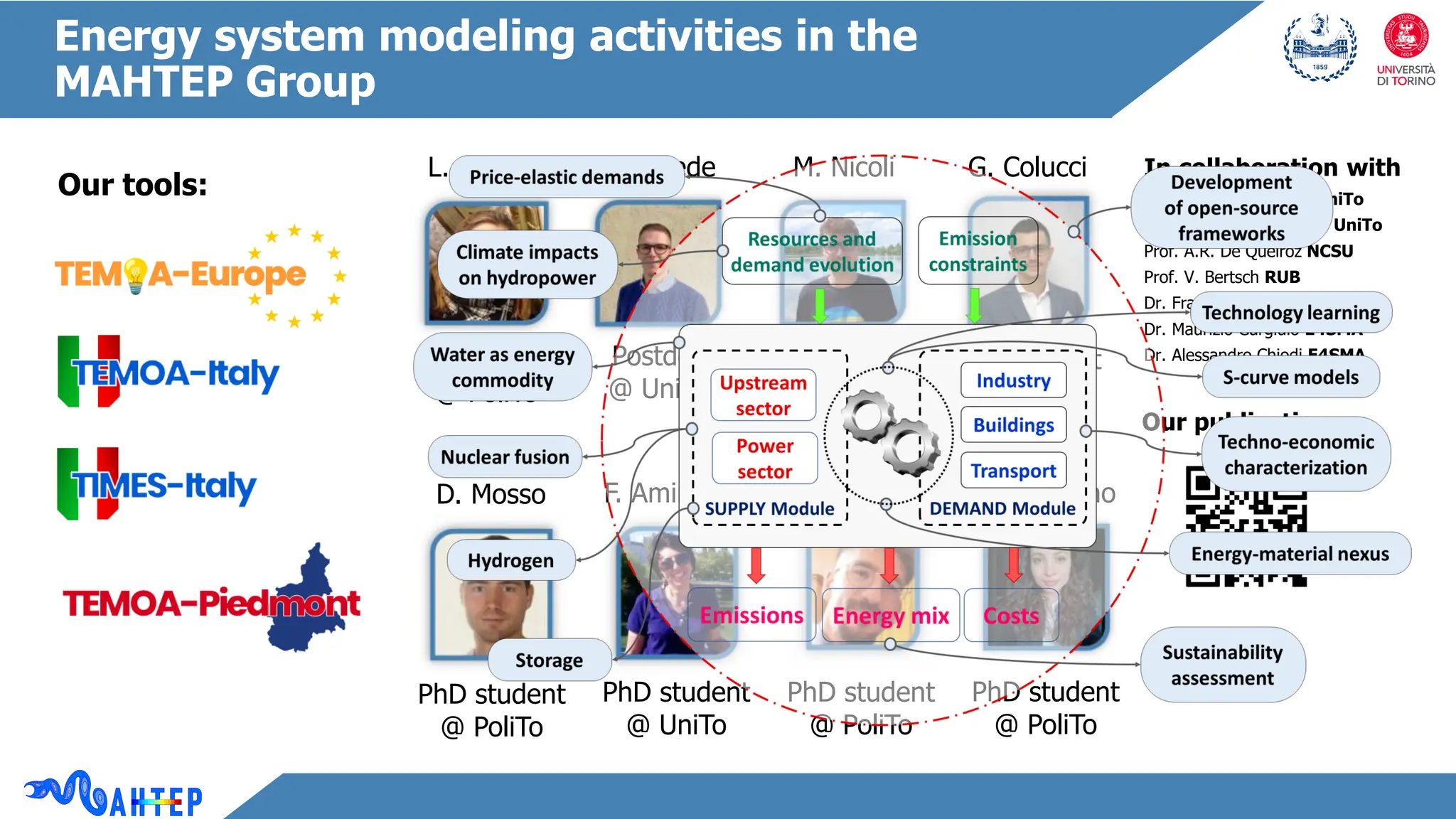 Energy system modeling activities in the MAHTEP Group | PDF