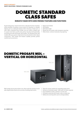 Dometic refrigerator and safes for health and care facilities | PDF