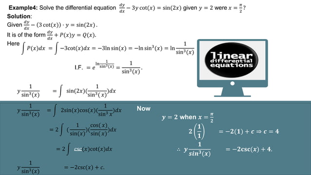 LINEAR DIFFERENTIAL EQUATIONSLINEAR DIFFERENTIAL EQUATIONS .pptx
