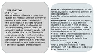 LINEAR DIFFERENTIAL EQUATIONSLINEAR DIFFERENTIAL EQUATIONS .pptx