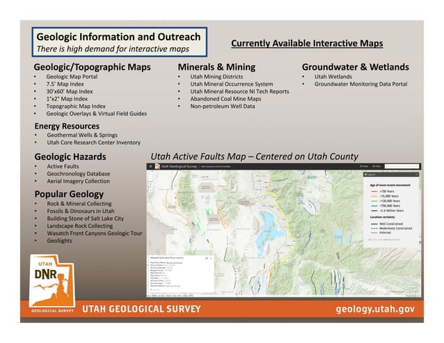 The Utah Geological Survey provides timely scientific information about ...