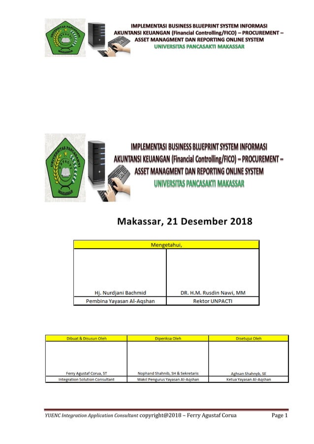 Master Blueprint System Informasi Yayasan & Universitas Pancasakti ...