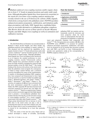 The Development of Bulky Palladium NHC Complexes for the Most ...