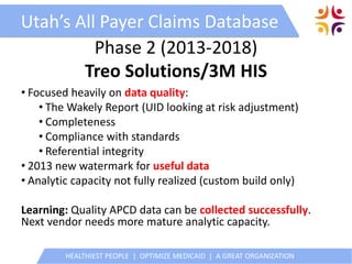 Health Data Transparency: Utah’s All Payer Claims Database | PDF