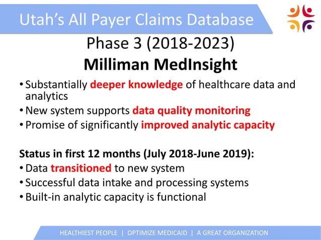 Health Data Transparency: Utah’s All Payer Claims Database | PDF
