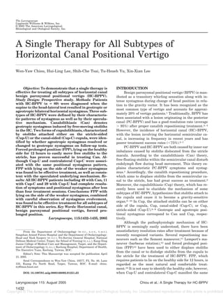 A Single Therapy for All Subtypes of Horizontal Canal Positional Vertigo | PDF