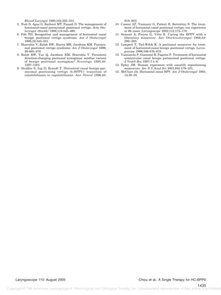 A Single Therapy for All Subtypes of Horizontal Canal Positional ...