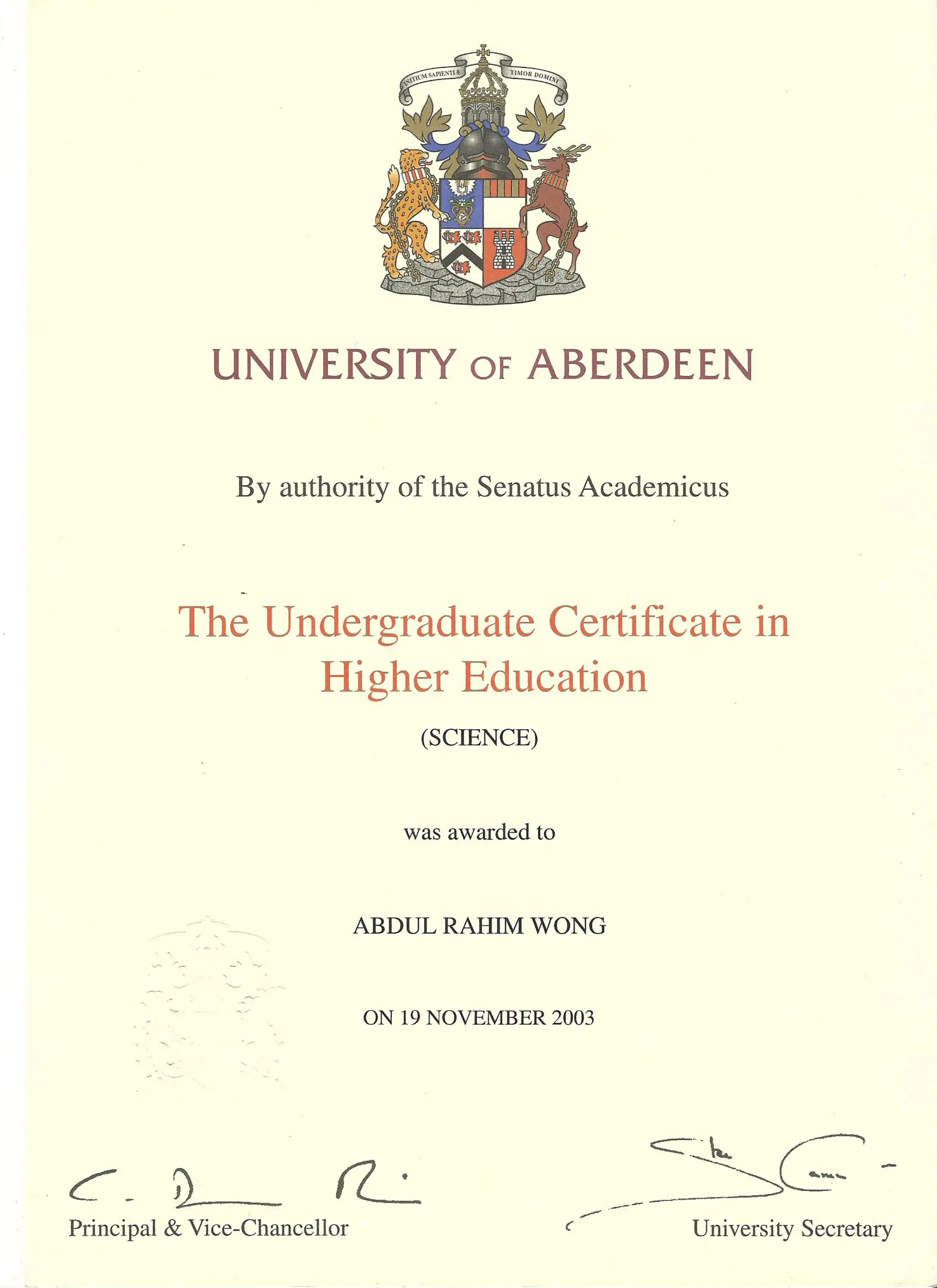 University of Aberdeen undergraduate degree 2003 University | PDF