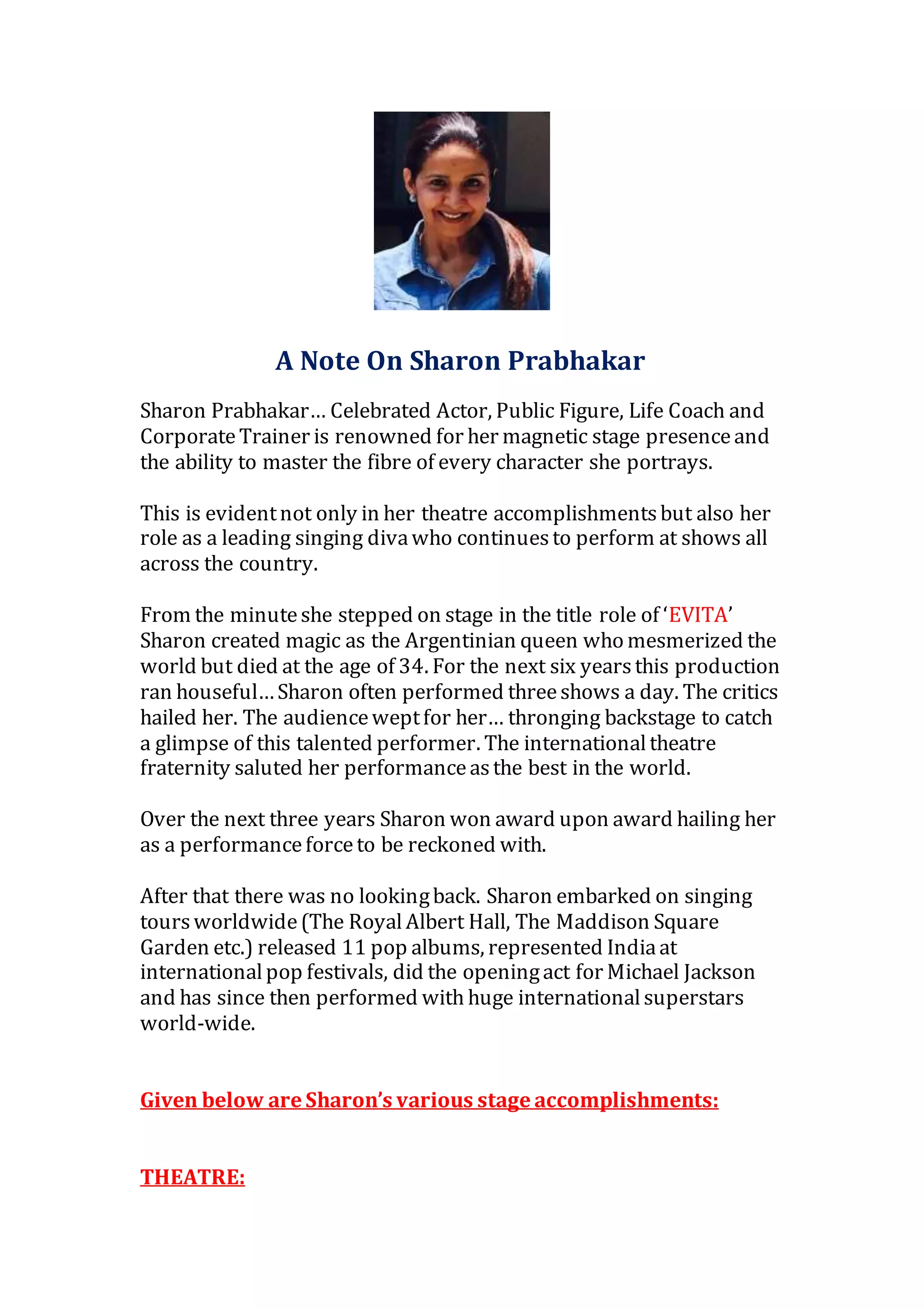 A Note On Sharon Prabhakar (resume) | PDF
