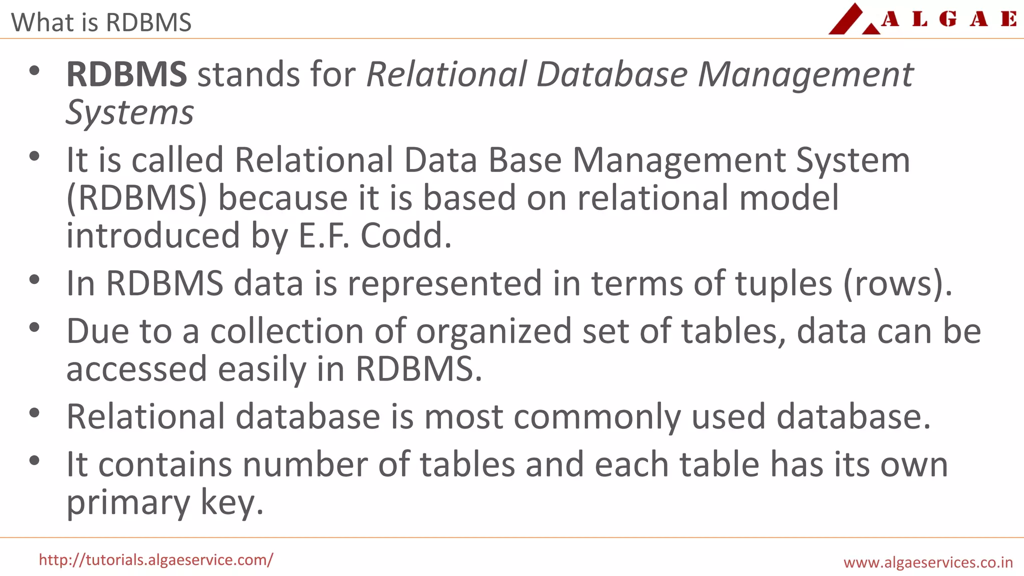 0001 Introduction To Database Management System Ppt