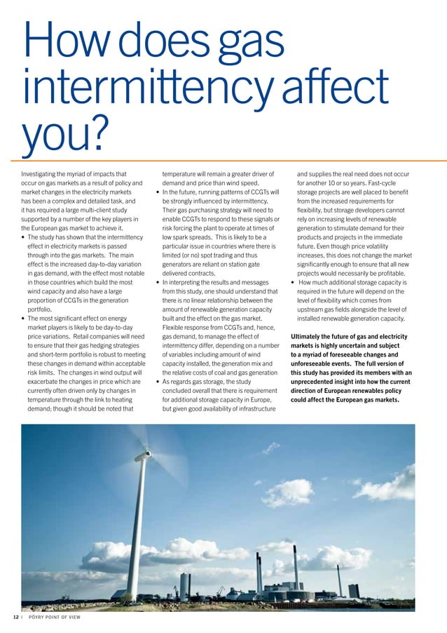 Poyry - How will intermittency change Europe’s gas markets? - Point of ...