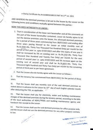 Prepay Payment Services Rent Agreement | PDF