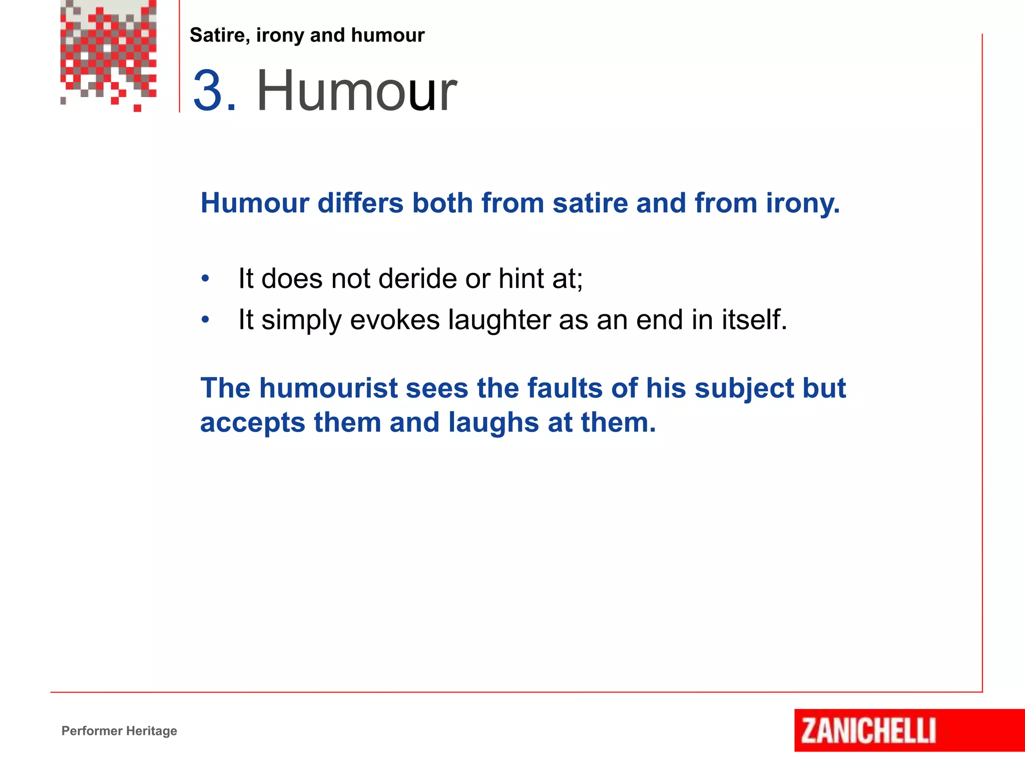 SATIRE, IRONY AND HUMOUR | PPT