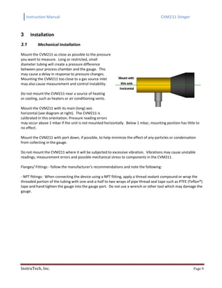 Convection Vacuum Gauge Module The Stinger Instruction Manual | PDF