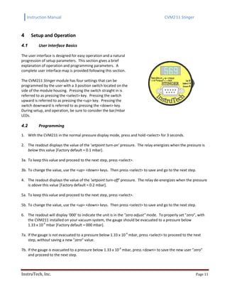 Convection Vacuum Gauge Module The Stinger Instruction Manual | PDF